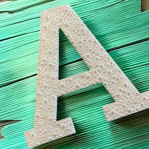 Custom Embellished Pearl Letters | Handmade 9-1/2" Pearl Letters ...