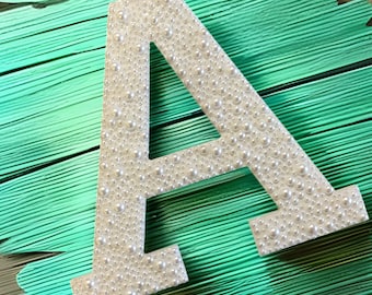 Custom Pearl Letters Handmade 12 Embellished Pearl Letters Pearl Name ...