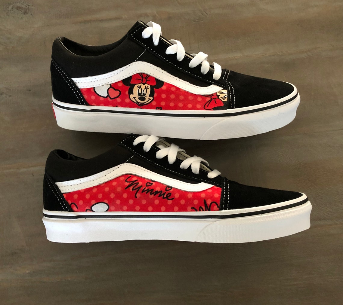Custom Minnie Mouse Vans Old Skool Sneakers RED Minnie Mouse - Etsy