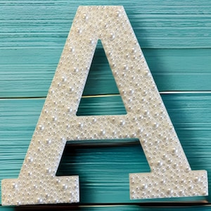 Custom Embellished Pearl Letters | Handmade 9-1/2" Pearl Letters ...