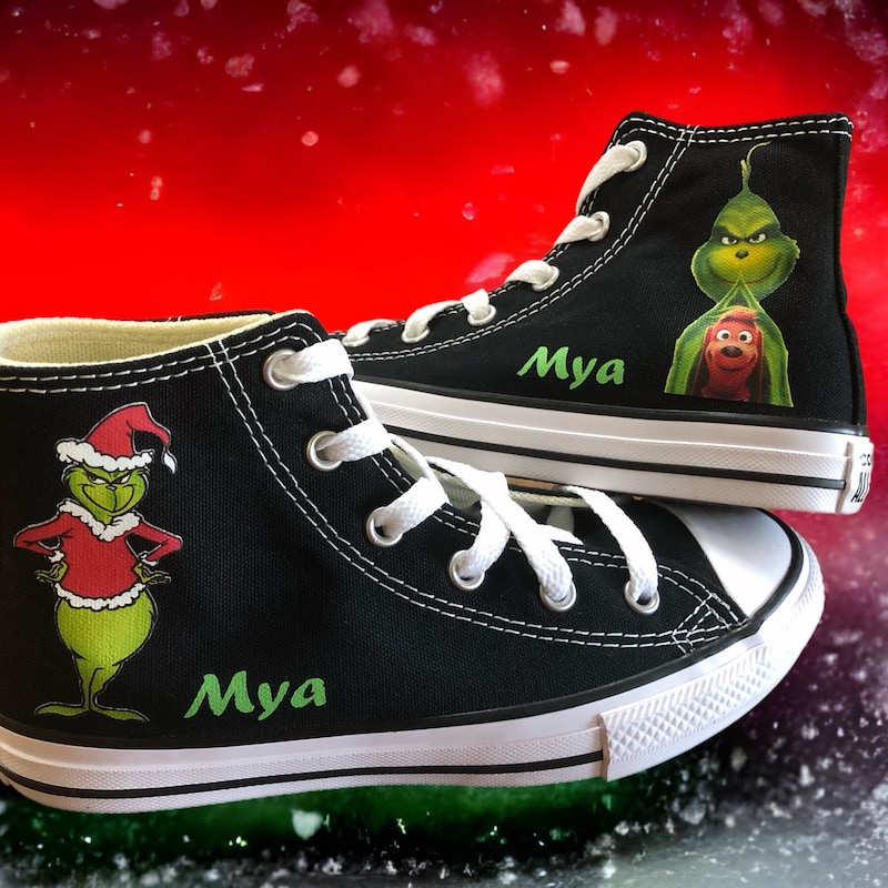 Custom Converse Grinch - Etsy