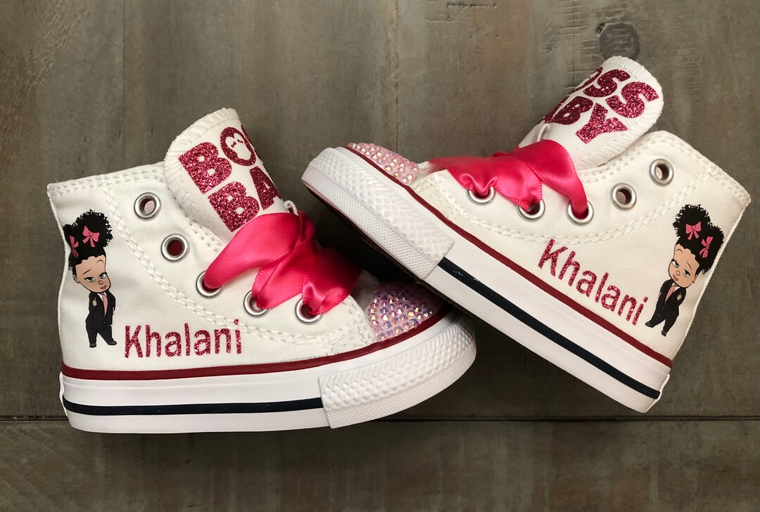 Brown Boss Baby Afro Girl Converse Sneakers, Custom Converse All Stars ...
