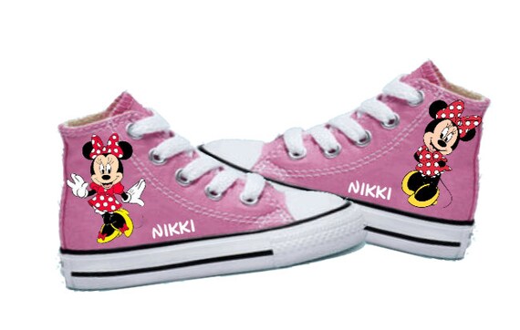 Minnie Mouse Pink High Top Converse Minnie Mouse All Star - Etsy