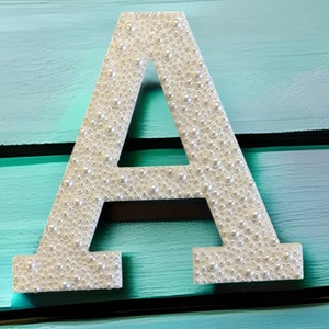 Custom Embellished Pearl Letters | Handmade 9-1/2" Pearl Letters ...