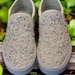 Vans Wedding Slip on Sneakers, Pearls and Rhinestones Vans, Wedding ...