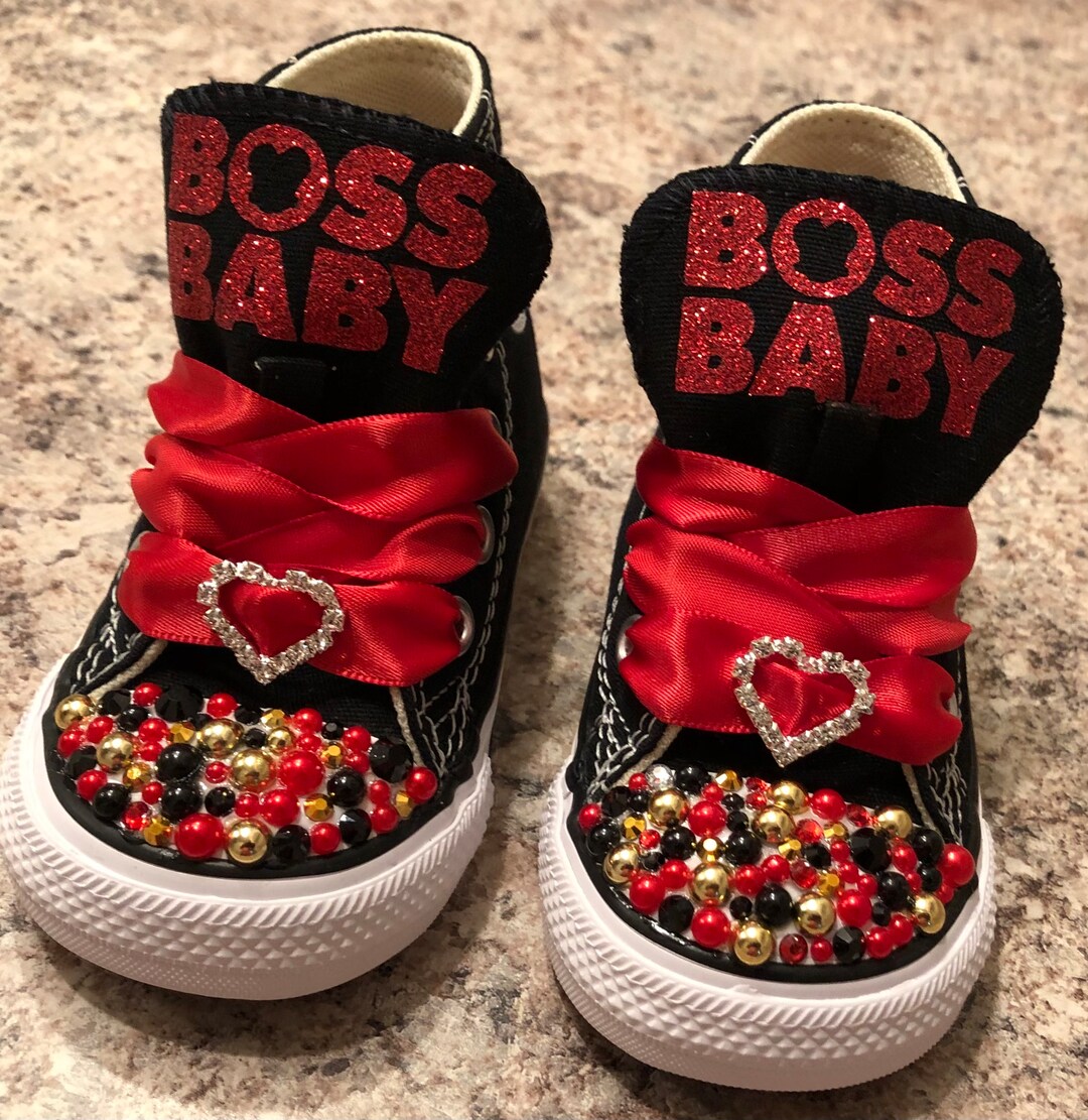 Boss Baby Black Converse Sneakers, Boss Baby Afro Girl Converse All ...