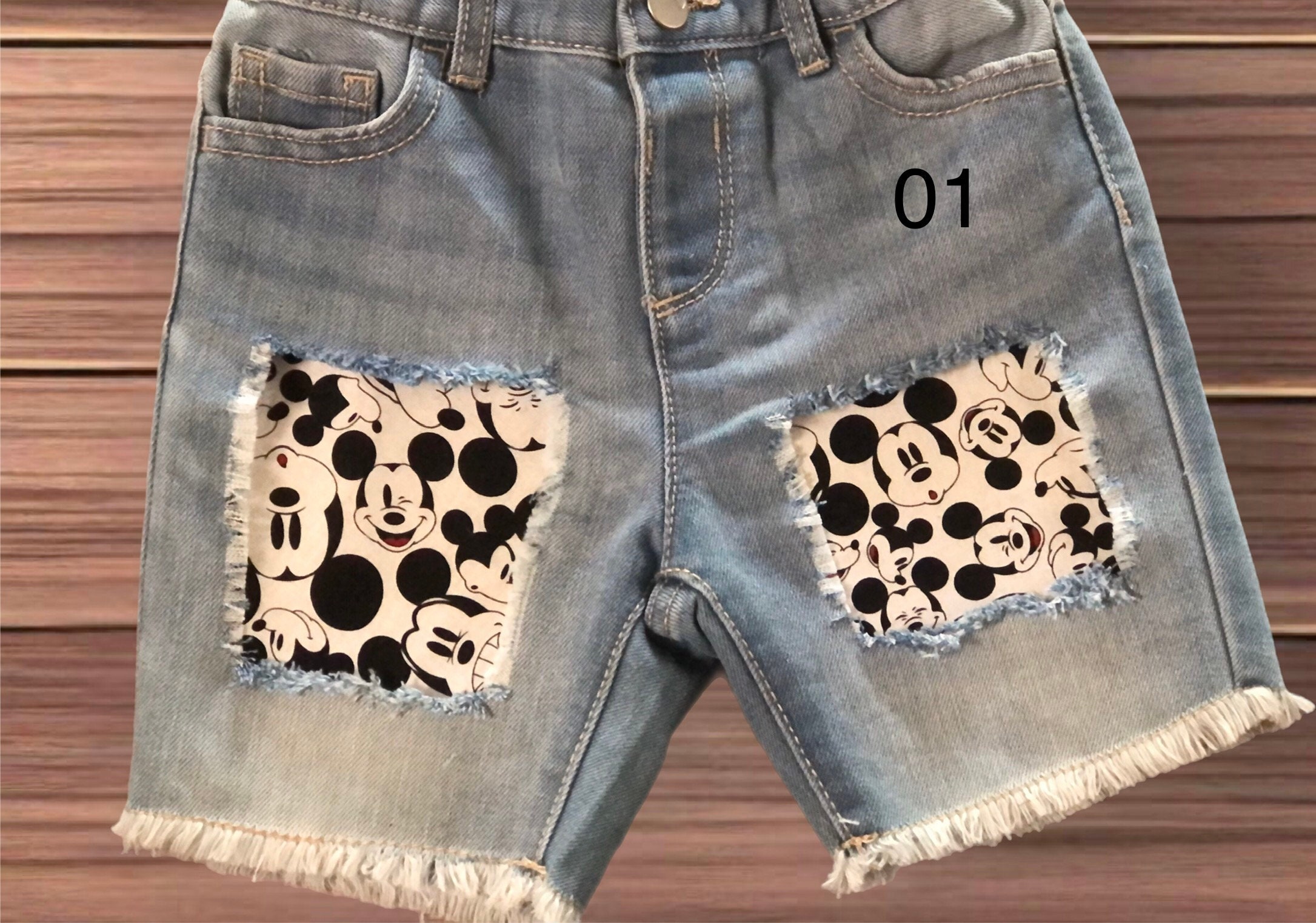 Lilo and Stitch Girls Distressed Denim Shorts | Custom Characters ...