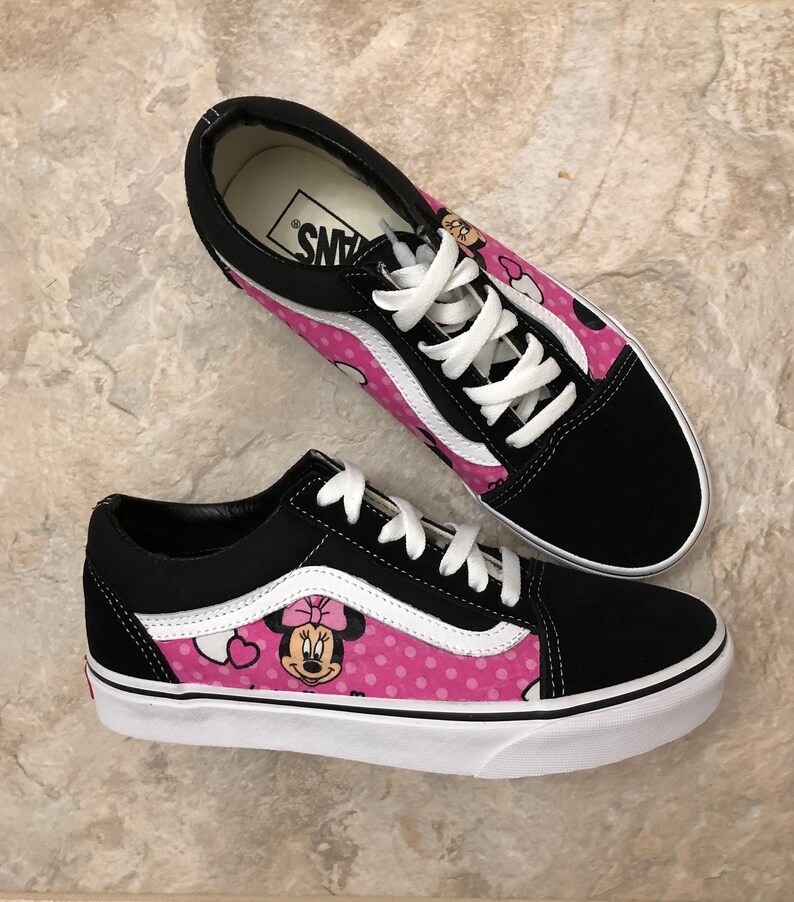 Custom Minnie Mouse Vans Old Skool Sneakers PINK Minnie Mouse - Etsy