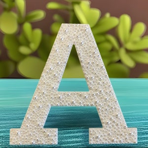 Custom Embellished Pearl Letters | Handmade 9-1/2" Pearl Letters ...