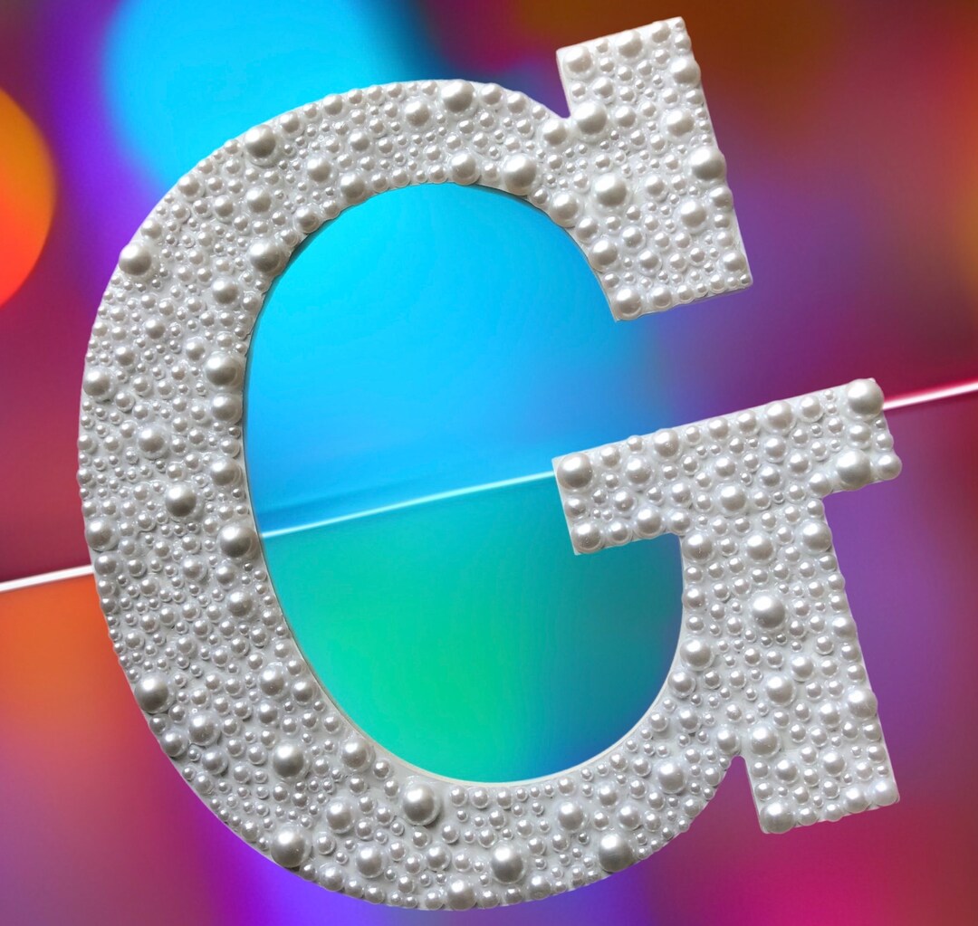 Custom Embellished Pearl Letters | Handmade 9-1/2" Pearl Letters ...