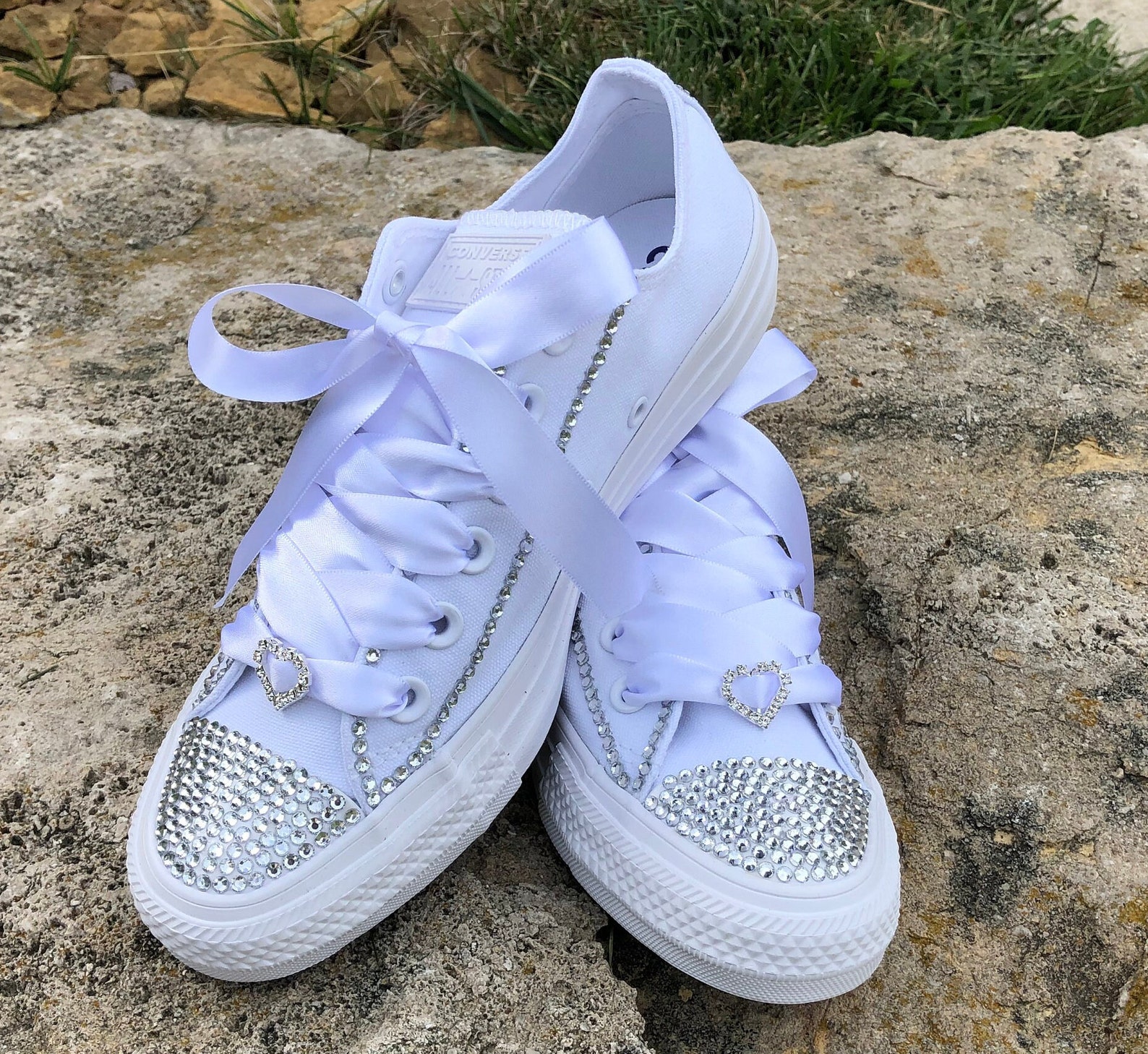 Wedding Converse Bride Wedding Sneakers Blinged Wedding - Etsy