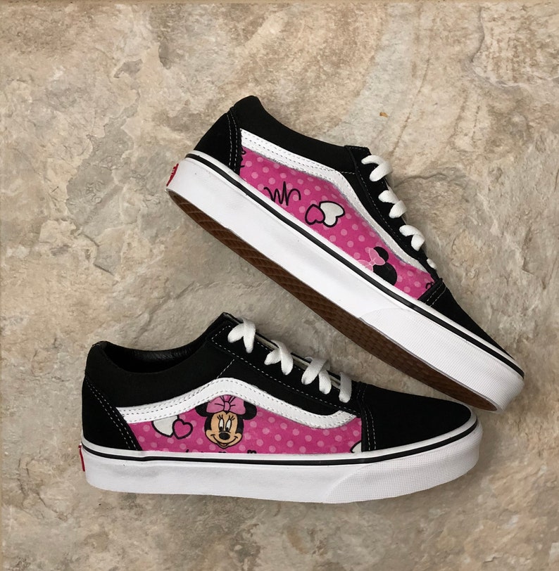 Custom Minnie Mouse Vans Old Skool Sneakers PINK Minnie Mouse - Etsy
