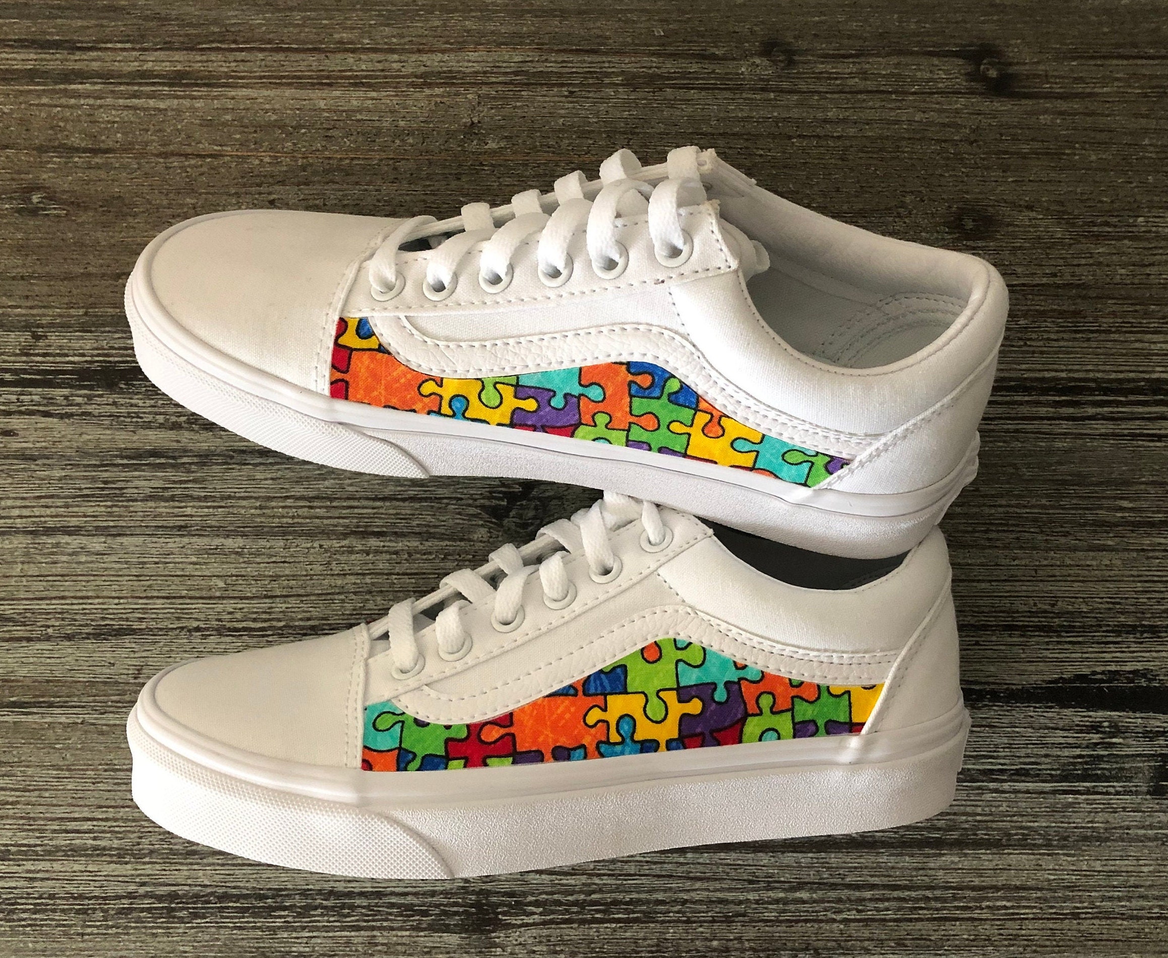 Custom Autism Awareness Vans Old Skool Sneakers - Etsy