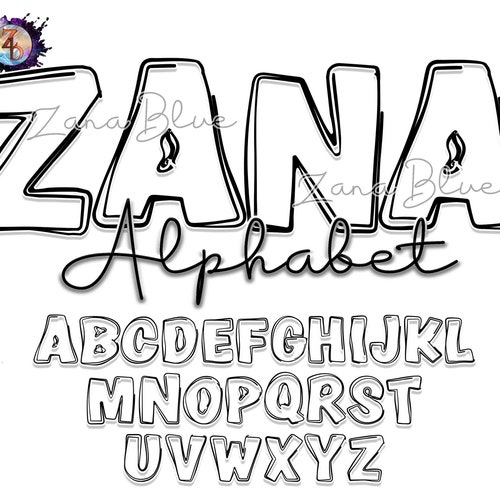 Doodle Alphabet Clipart Vector Pack Hand Drawn Font Alphabet - Etsy