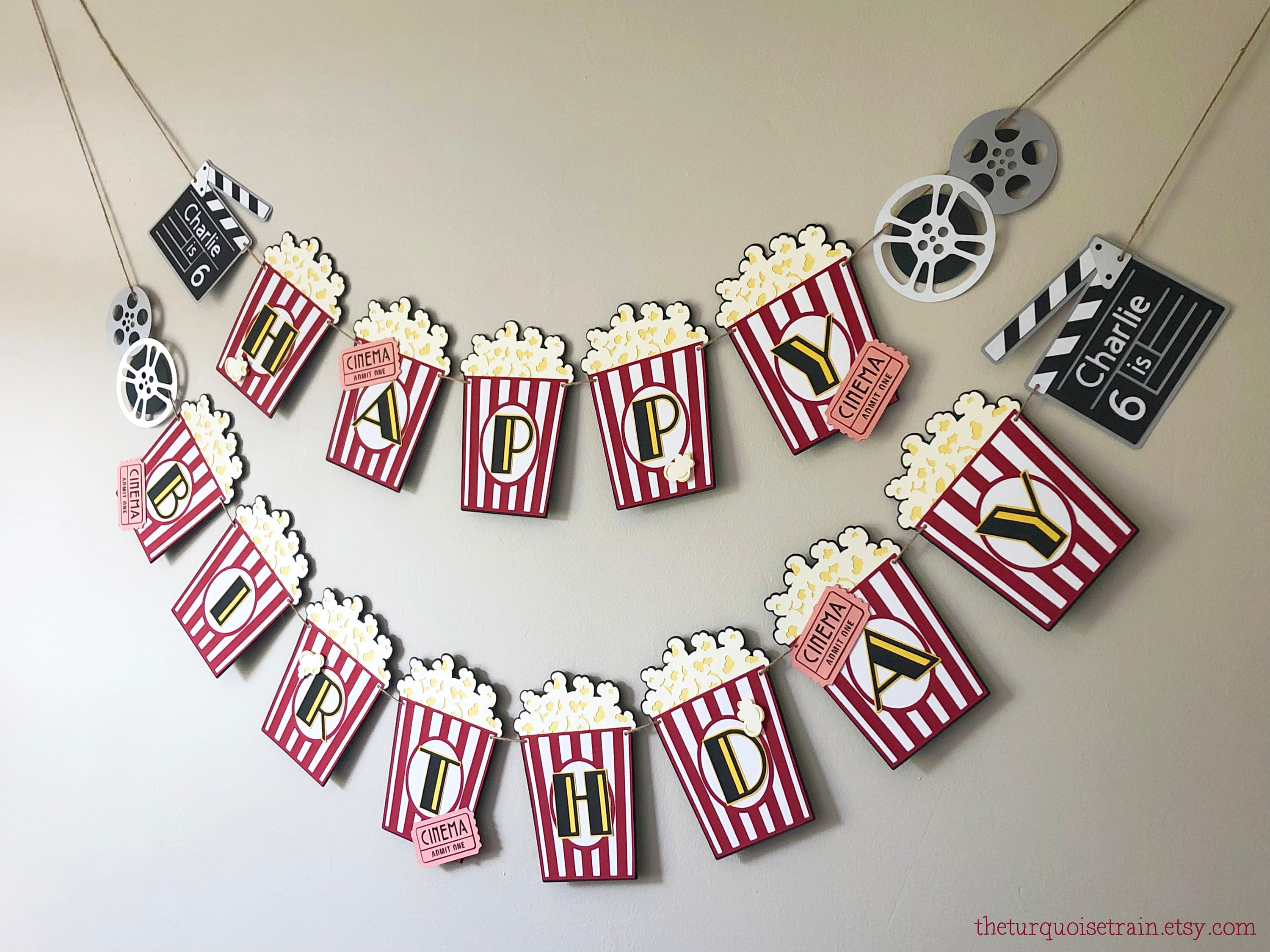 Happy Birthday Banner Photo Shoot Prop Party Decor Movie | Etsy