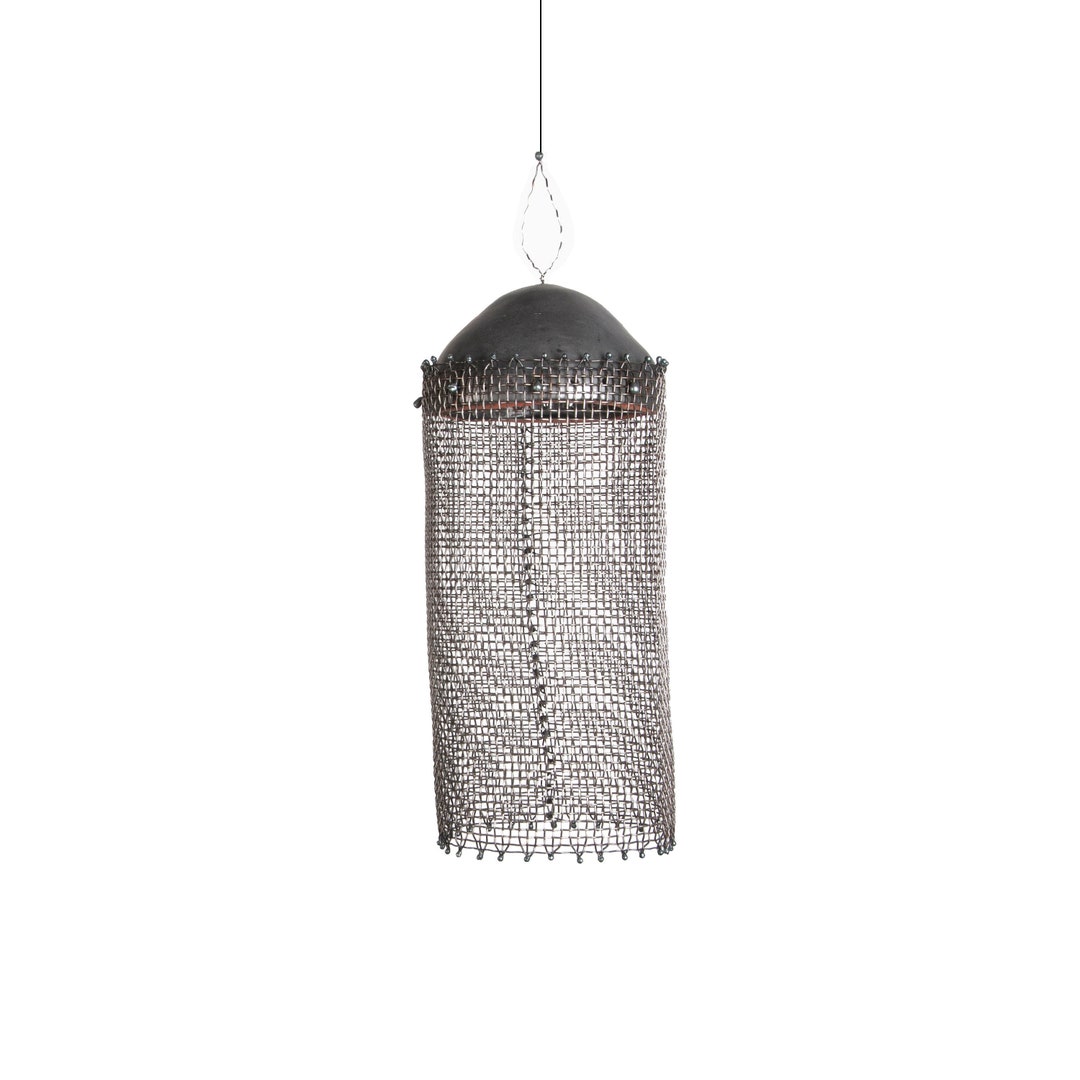 Small Steel Wire Mesh & Ceramic Hanging Sculpture, 8.5h X 4w ...
