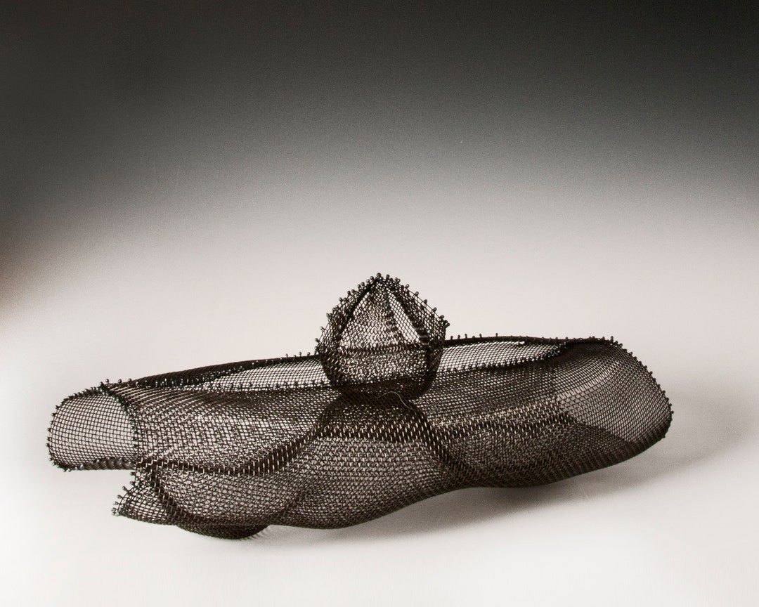Metal Sculpture, Steel Wire Mesh "lotus Ii" Sculpture, Table Top Art 12 ...