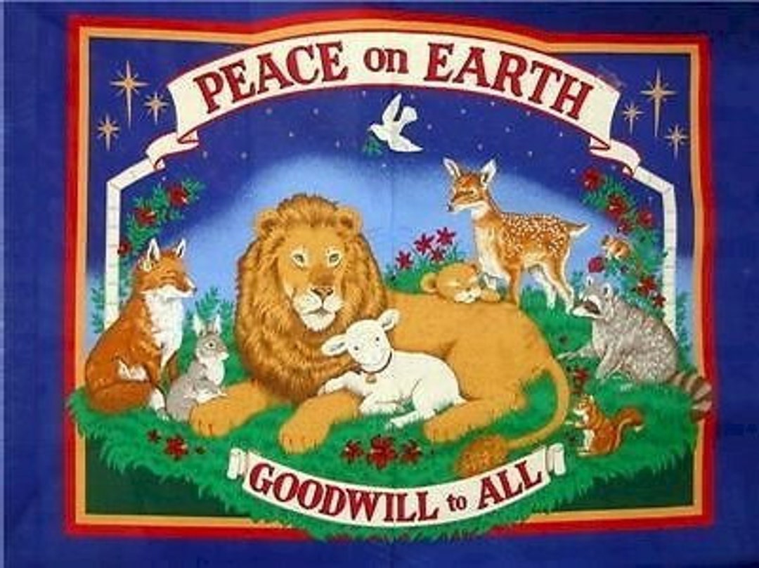 PEACE on EARTH GOODWILL to All Fabric Panel Pillow, Wall Hanging - Etsy