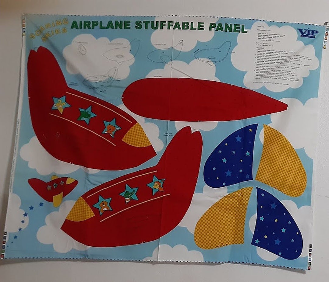 Soaring Skies Airplane Stuffable Fabric Panel - Etsy