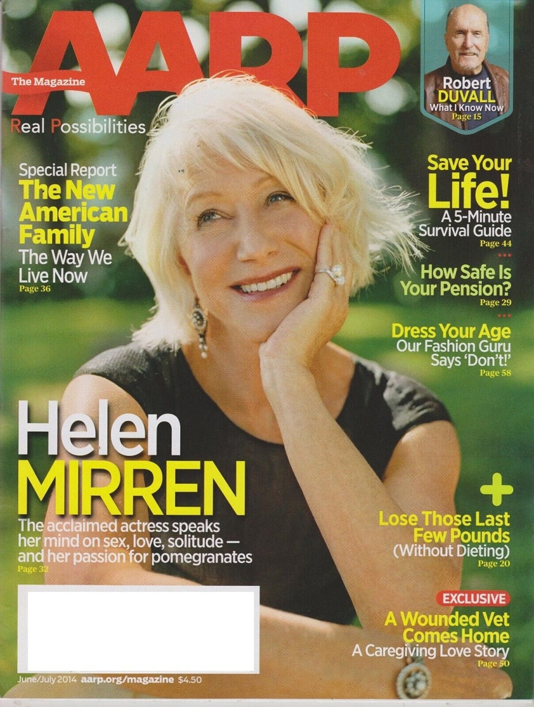 Year 2014 AARP Magazine June/july 2014 Helen Mirren - Etsy