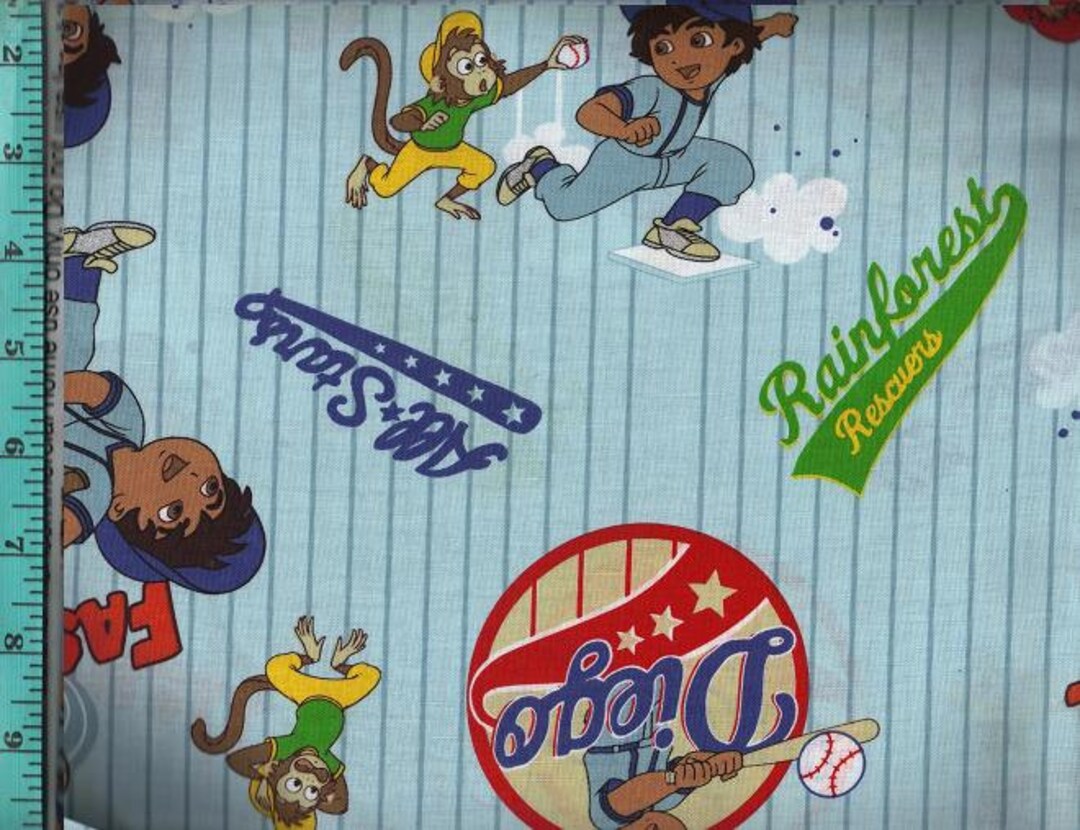 Dora the Explorer Diego All Stars Play Ball Baseball Cotton Fabric ...