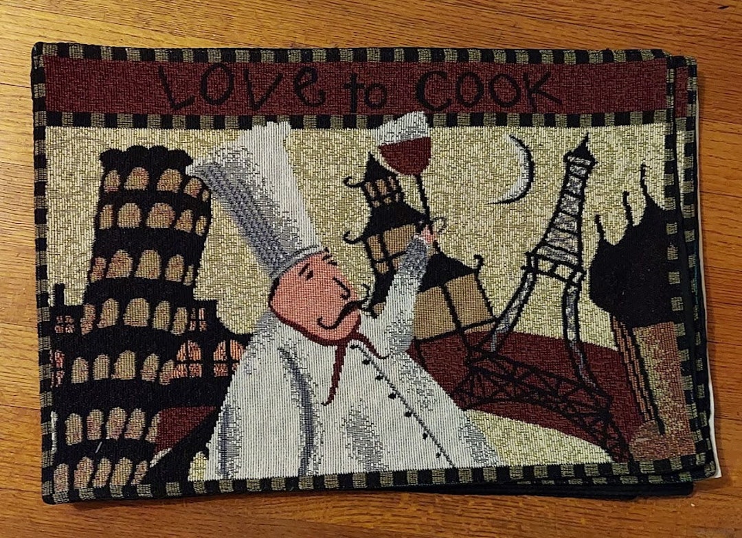 Chef Love to Cook Tapestry Fabric Placemats - Etsy