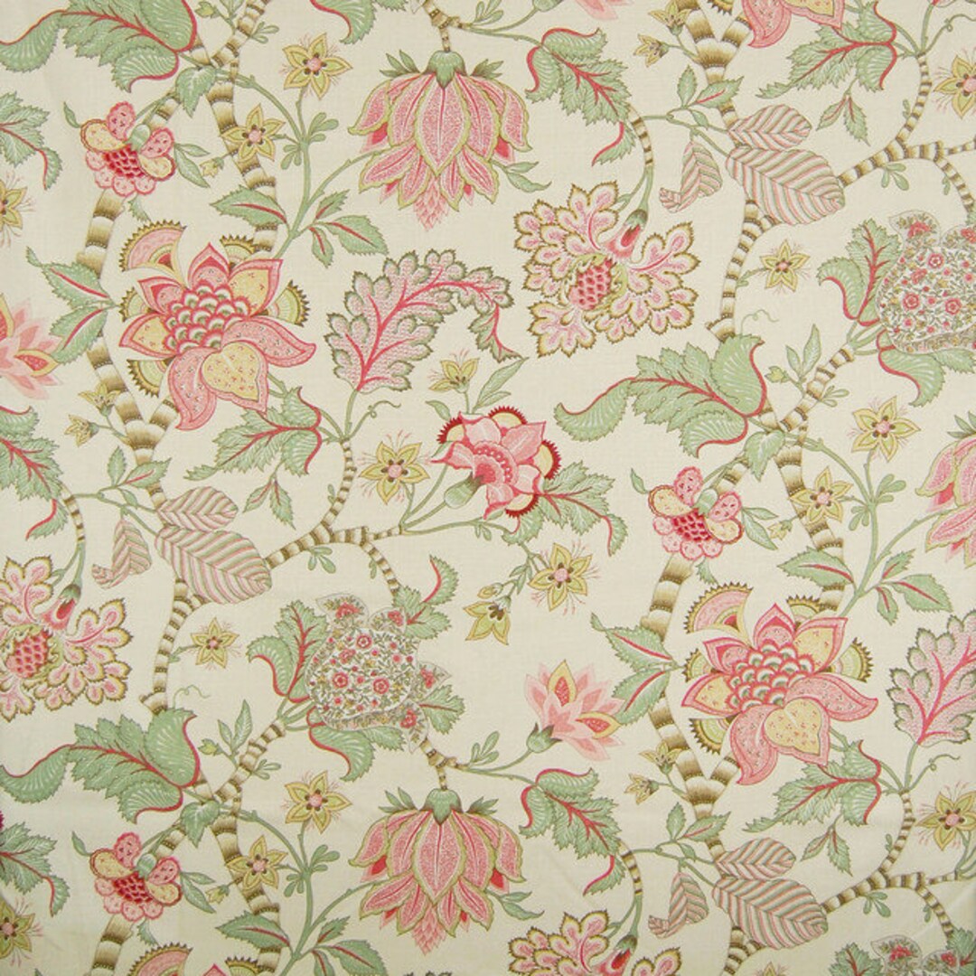 Clarice Color English Cream Fabric Printed Decorative Drapery Home ...