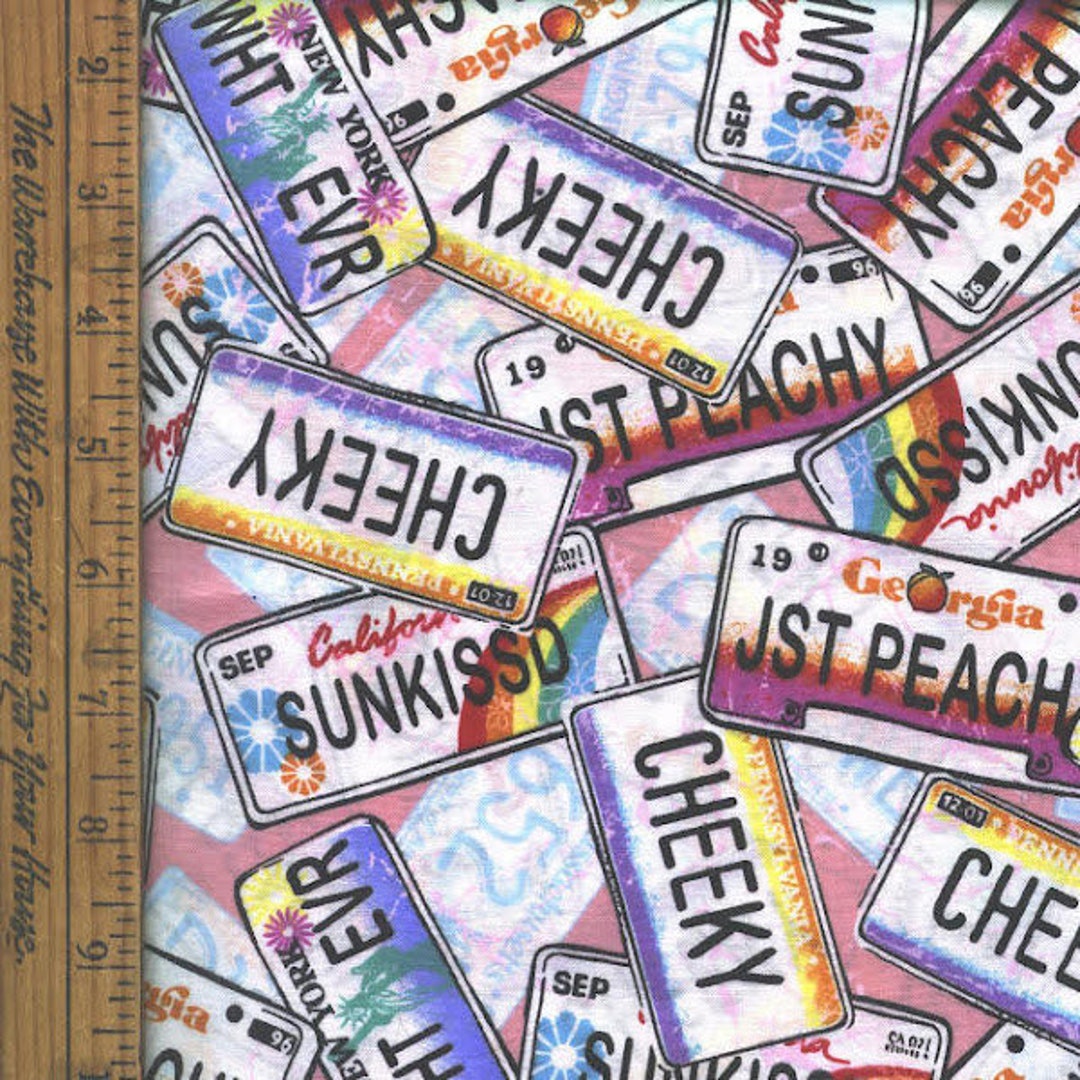 Licensed Plate Fabric, Quilt or Craft Fabric, Fabric - Etsy