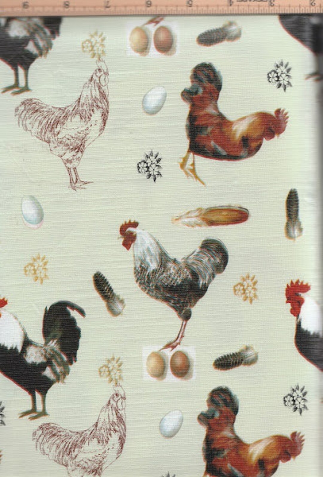 Rooster (light Green) Vinyl Tablecloth With Flannel Back - Etsy