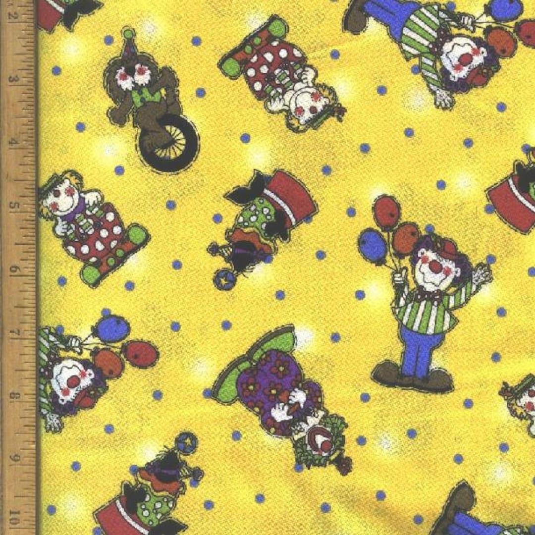 Circus Clown Fabric, Quilt or Craft Cotton - Etsy