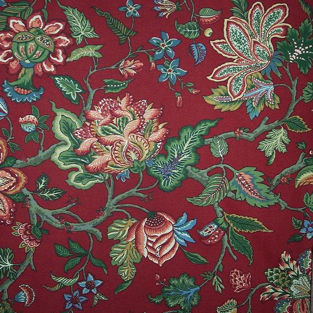 Surrey Color Red Crimson Printed Decorative Fabric - Etsy