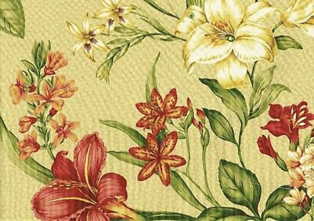Waverly Temple of Flora Color Ruby, Decorative Fabric Home Décor - Etsy