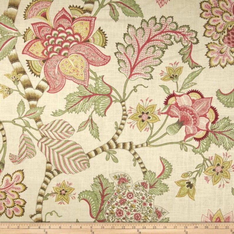 Clarice Color English Cream Fabric Printed Decorative Drapery Home ...