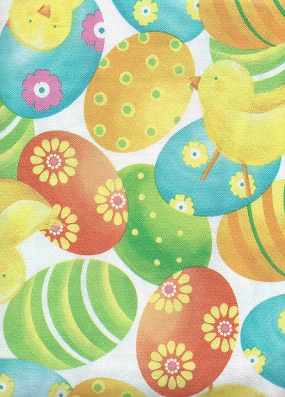 Easter With Egg Chick Vinyl Tablecloth With Flannel Back - Etsy
