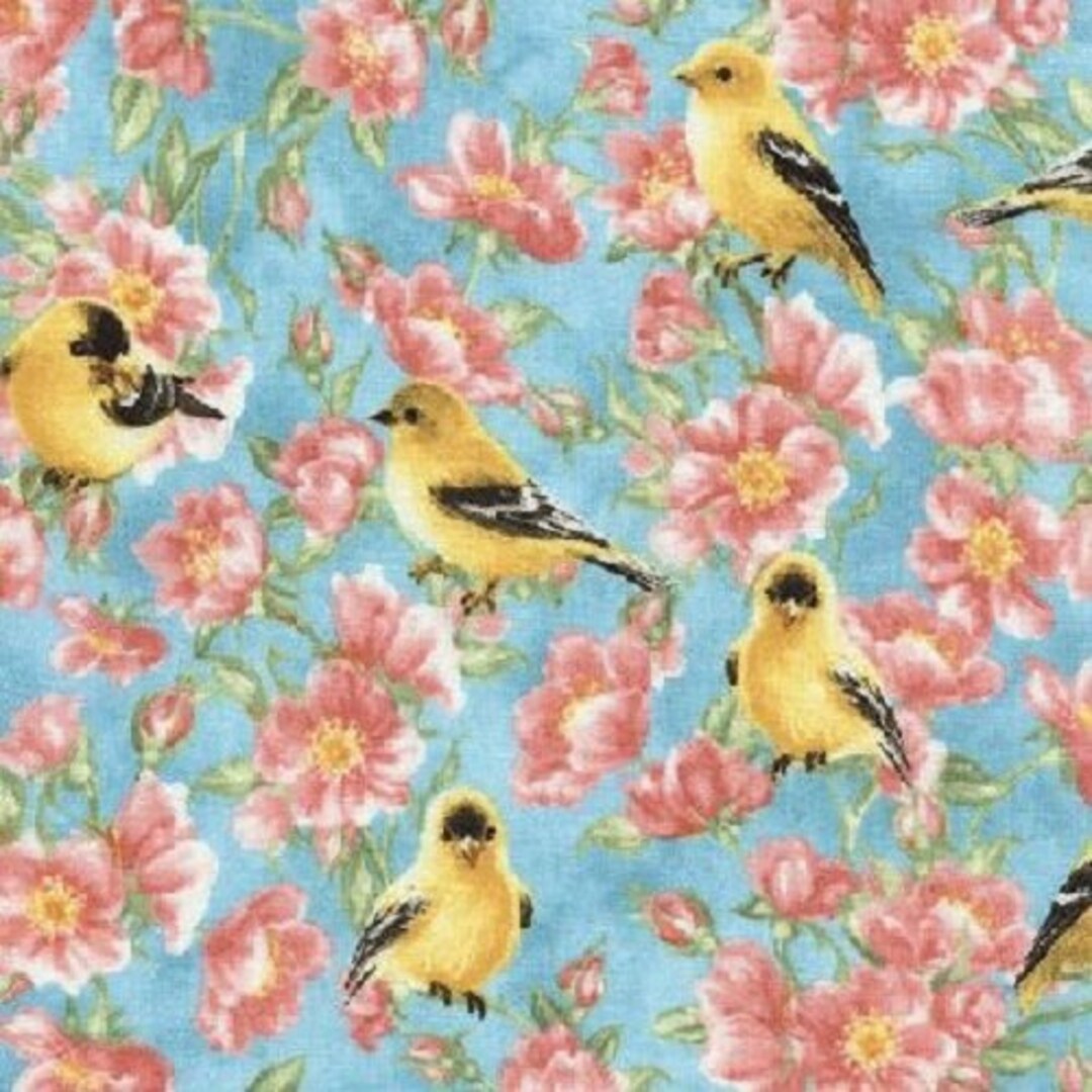 Goldfinch Turquoise, Quilt or Craft Fabric, Fabric - Etsy