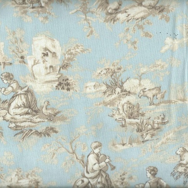 Blue Toile Fabric - Etsy