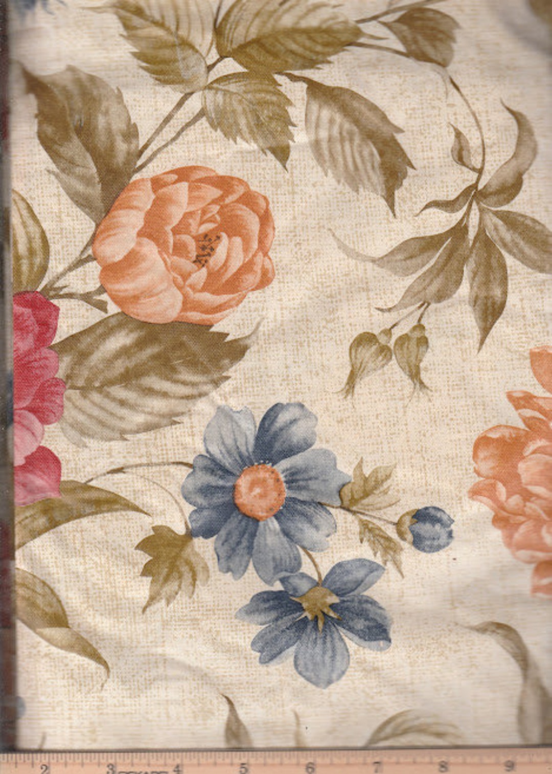 Nicollette Floral Vinyl Tablecloth With Flannel Back 52x52'' Square - Etsy