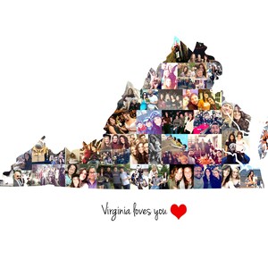 Personalized Virginia State Map Photo Collage Gift, Custom Made Picture ...