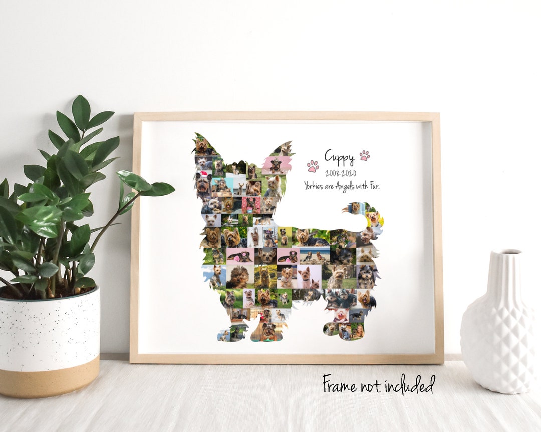 Yorkshire Terrier Photo Collage, Yorkie Dog Mom Gift, Pet Memorial Gift ...