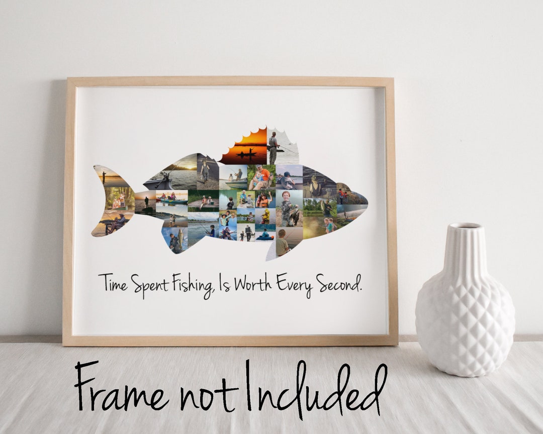 Walleye Fish Photo Collage - Personalized Gift for Fisherman - Fishing ...