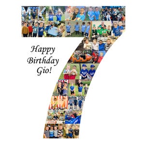 7th Birthday Photo Collage - 7th Anniversary Gift - Party Decoration ...
