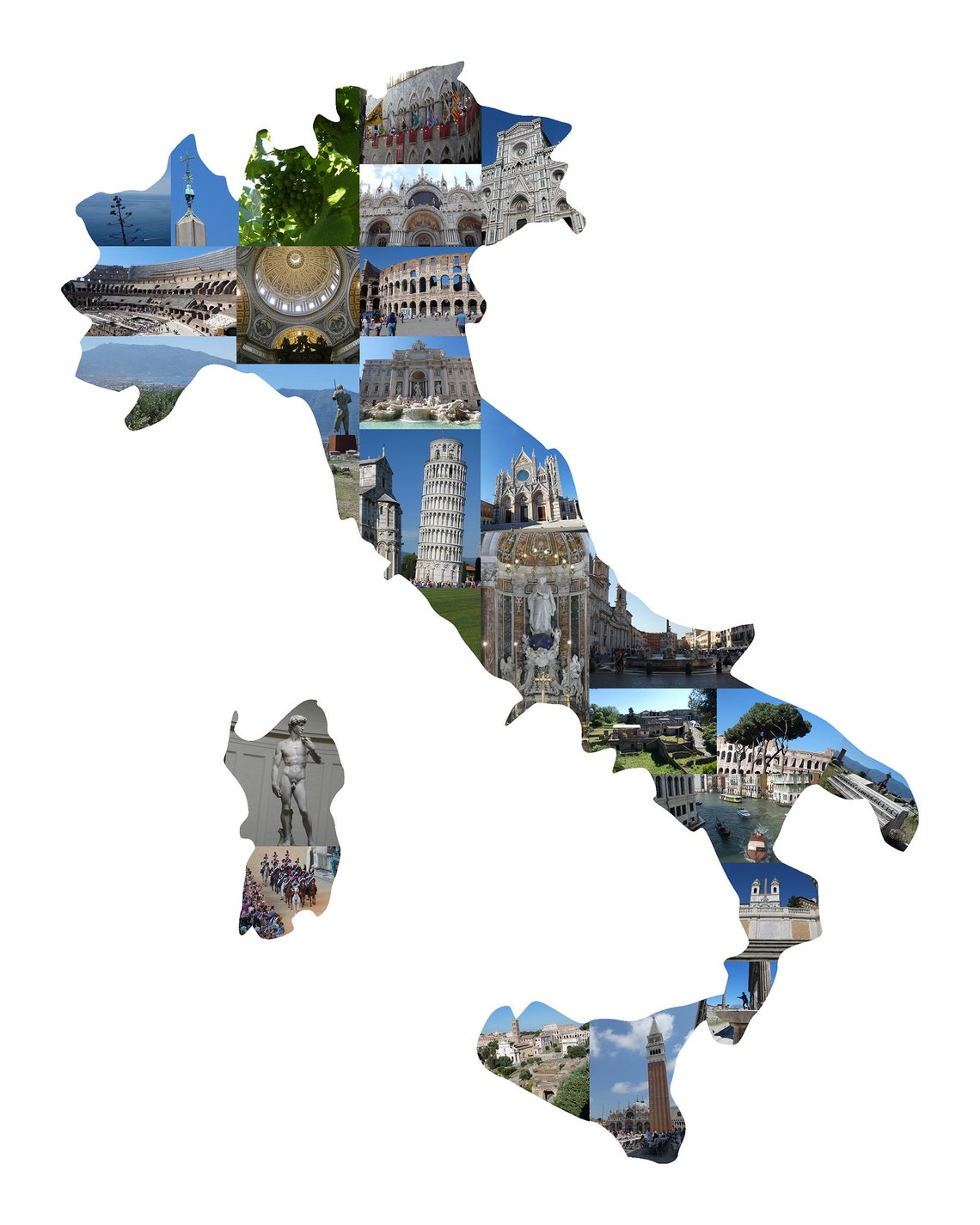 Italy Map Photo Collage, Italy Family Vacation Souvenir, Personalized ...