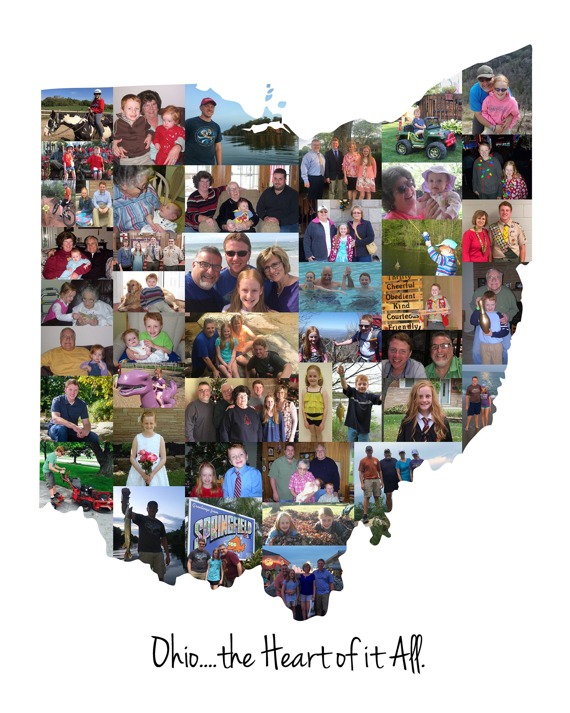 Personalized Ohio State Map Photo Collage Custom Ohio State | Etsy