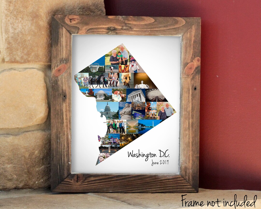 Washington DC Map Photo Collage - Personalized District of Columbia ...