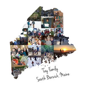 Personalized Maine Map Photo Collage US State Map Photo Collage Gift - Etsy
