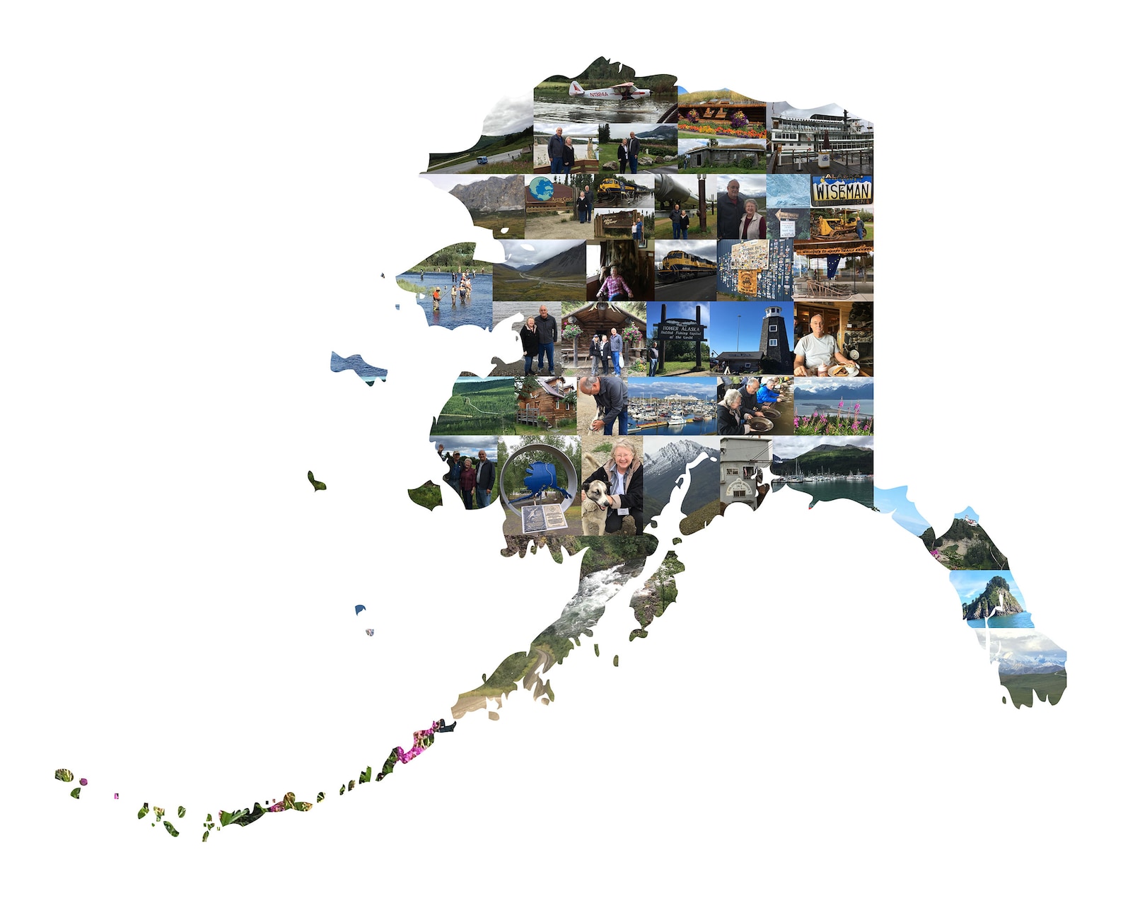Personalized Alaska State Map Photo Collage Travel Souvenir | Etsy