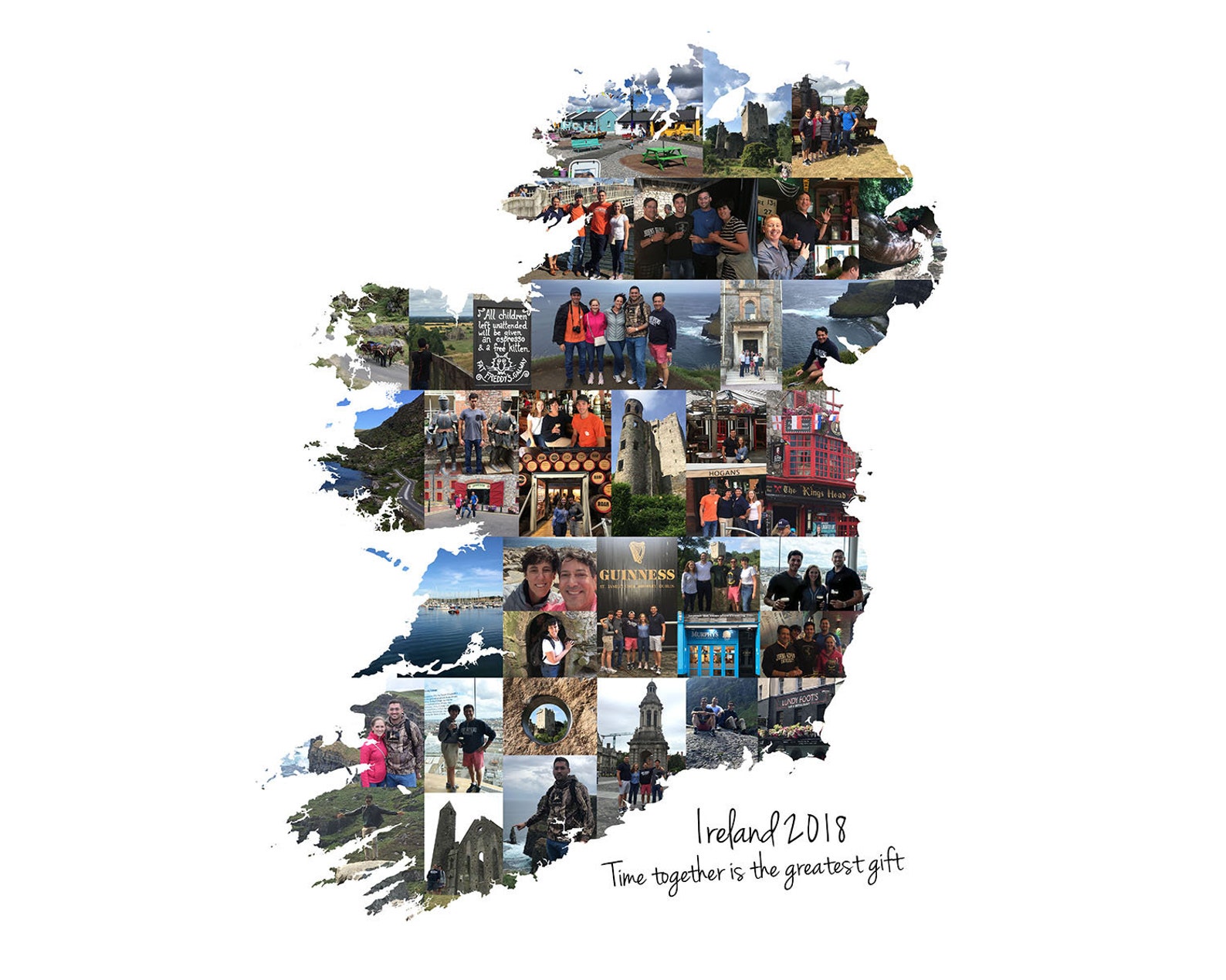 Ireland Map Photo Collage Personalized Ireland Wall Art Print | Etsy
