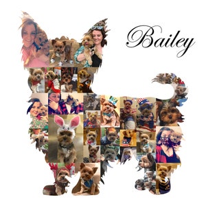 Yorkshire Terrier Photo Collage, Yorkie Dog Mom Gift, Pet Memorial Gift ...