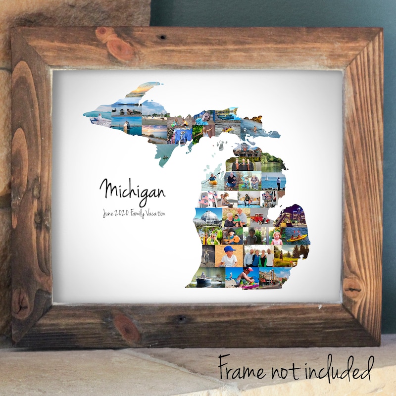Michigan Map Art - Etsy