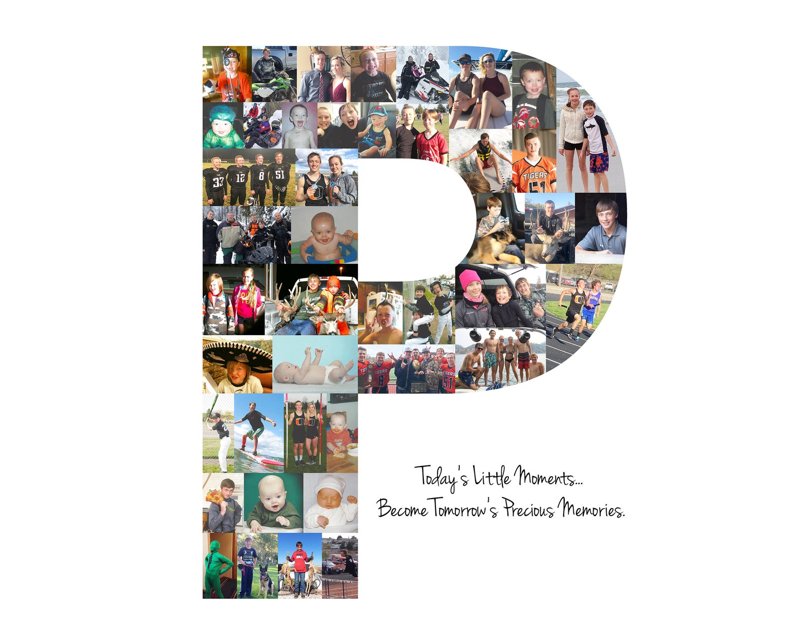 Letter P Photo Collage Personalized Monogram Picture Collage - Etsy